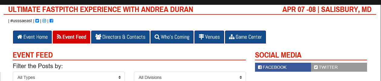 Event Feed – CMS 4 USSSA