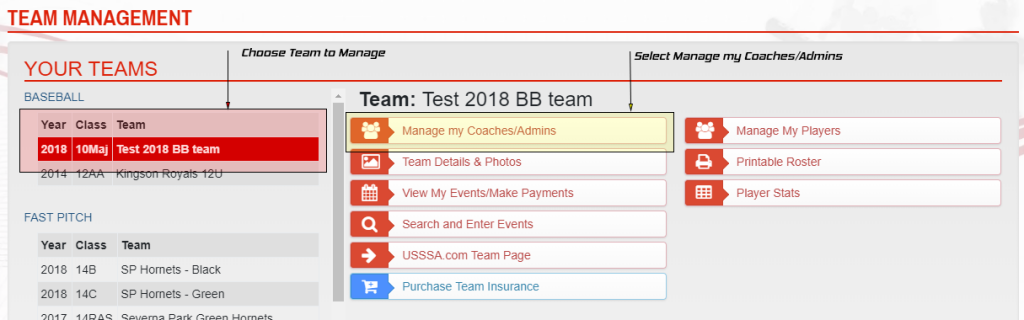 Tutorial: Team Admins – CMS 4 USSSA