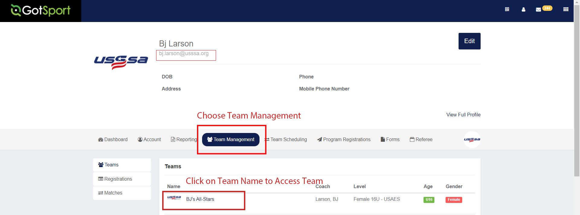 GotSport – Insurance Add on Purchase – CMS 4 USSSA